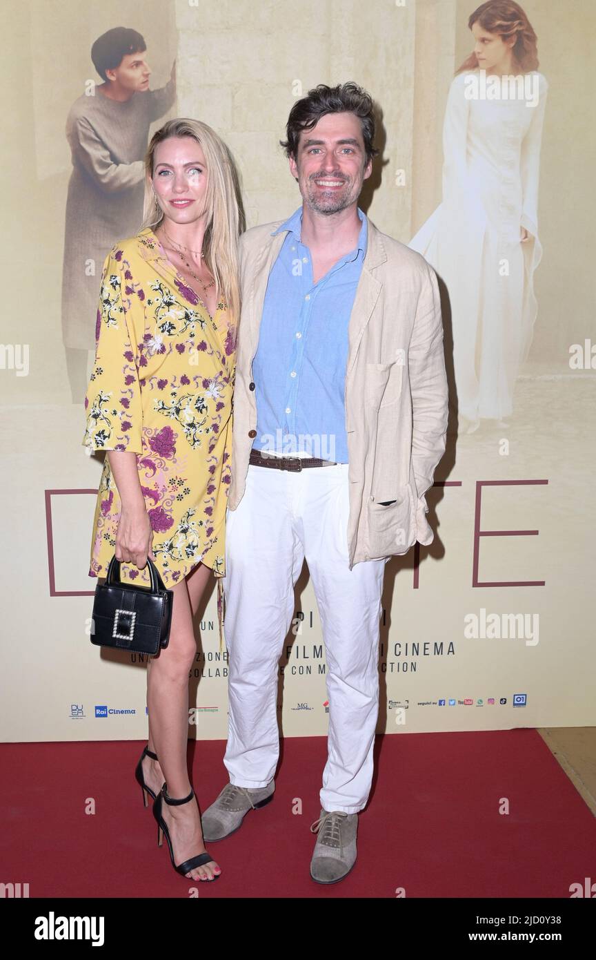 (L-R) Eleonora Albrecht and Flavio Parenti attend the red carpet of the ...