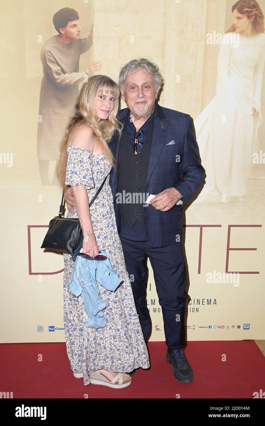(L-R) Nicole Moscariello and Andrea Roncato attend the red carpet of ...