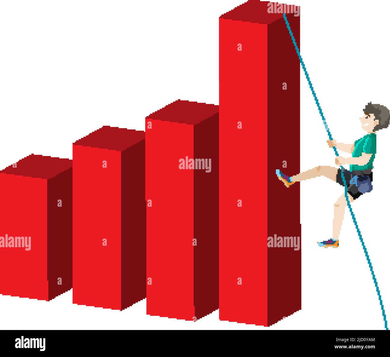 Climbing on bar chart illustration Stock Vector Image & Art - Alamy