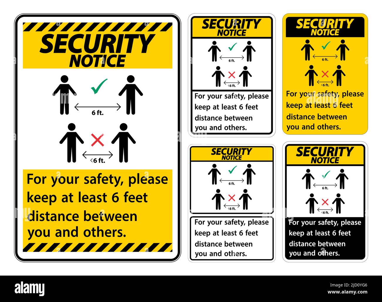 Security Notice Keep 6 Feet Distance,For your safety,please keep at ...