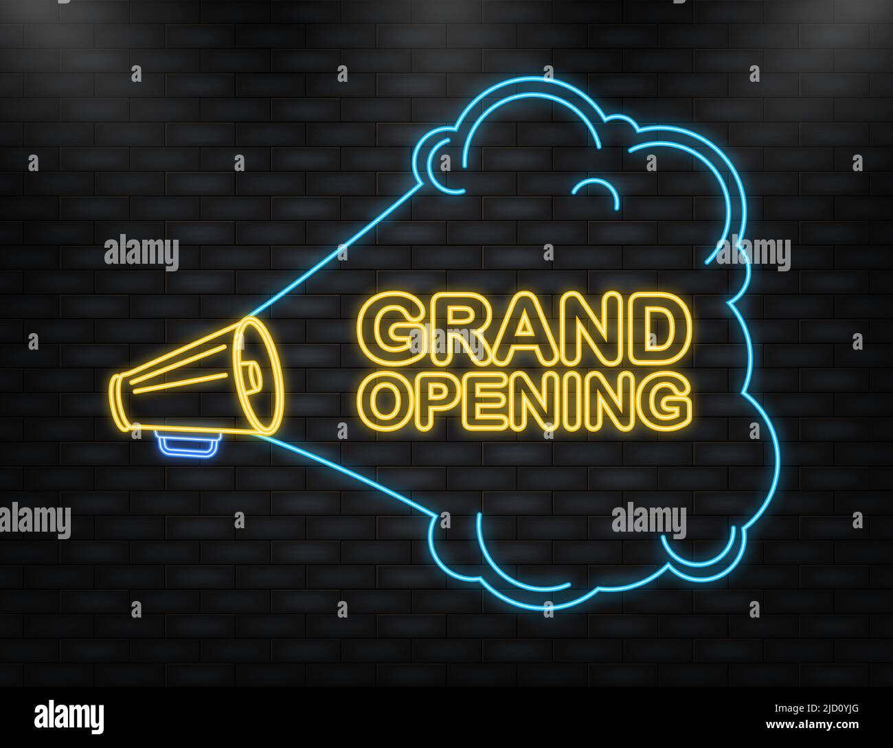 Grand opening red banner in 3D style on white background. Vector ...