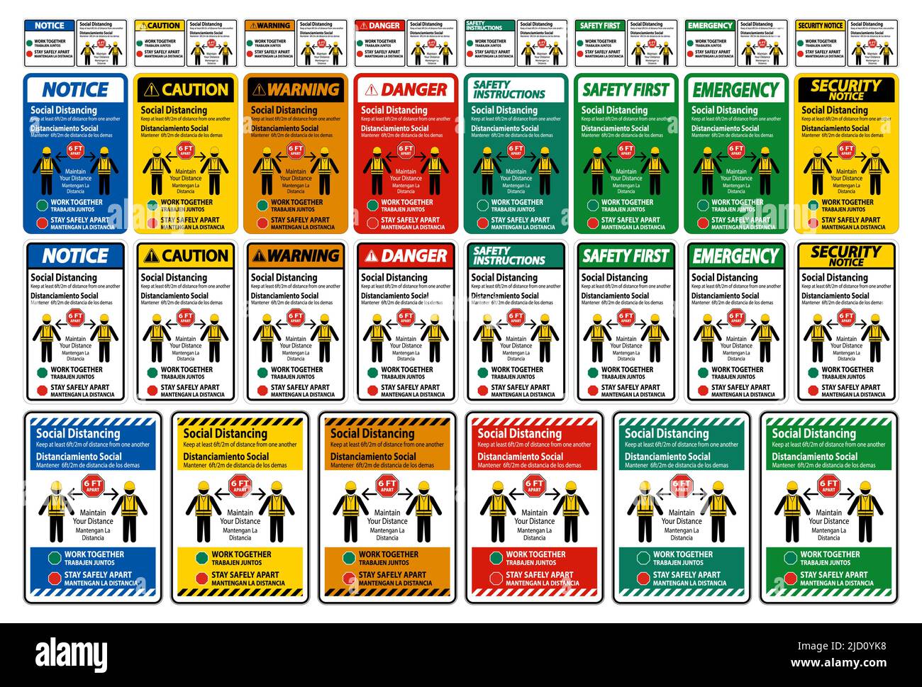 Bilingual warning sign Cut Out Stock Images & Pictures - Alamy