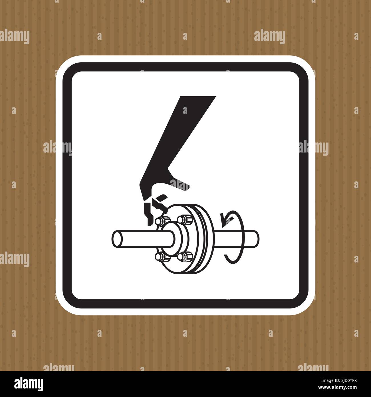 Cutting of Fingers Rotating Shaft Symbol Sign Isolate On White ...