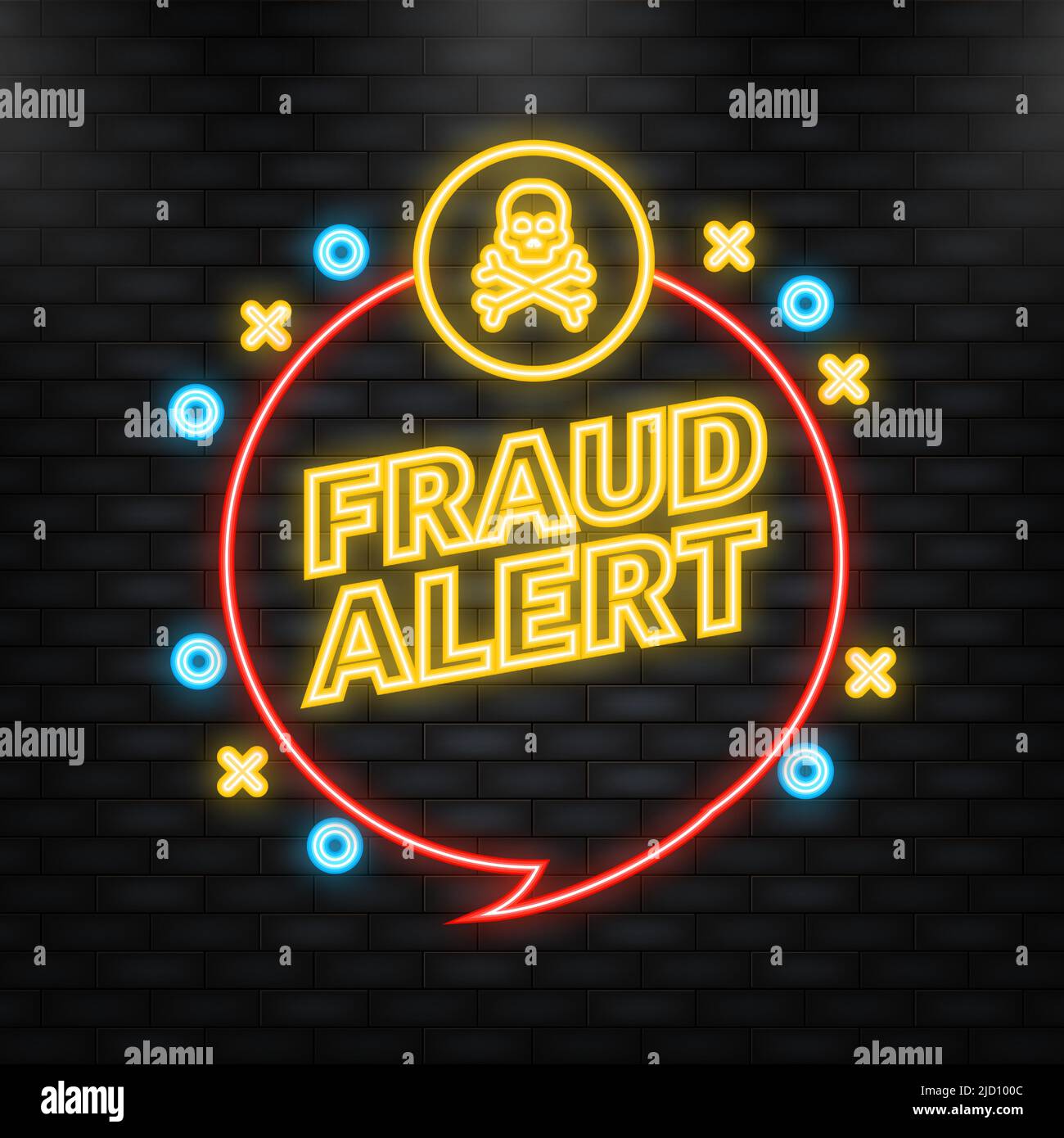Neon Icon. Fraud alert. Alert message. Smartphone icon. Banner vector ...
