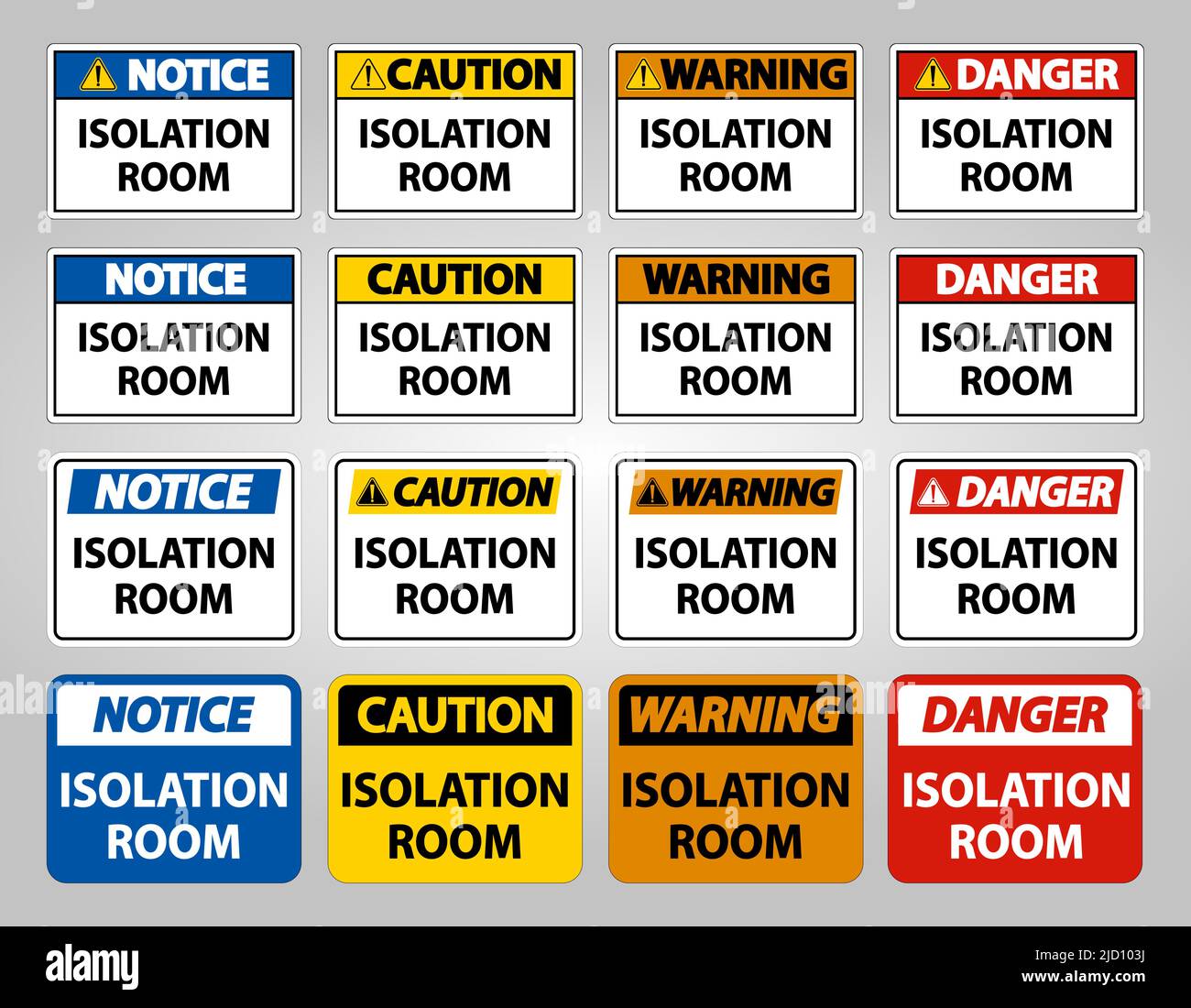 Set Isolation room Sign Isolate On White Background,Vector Illustration ...