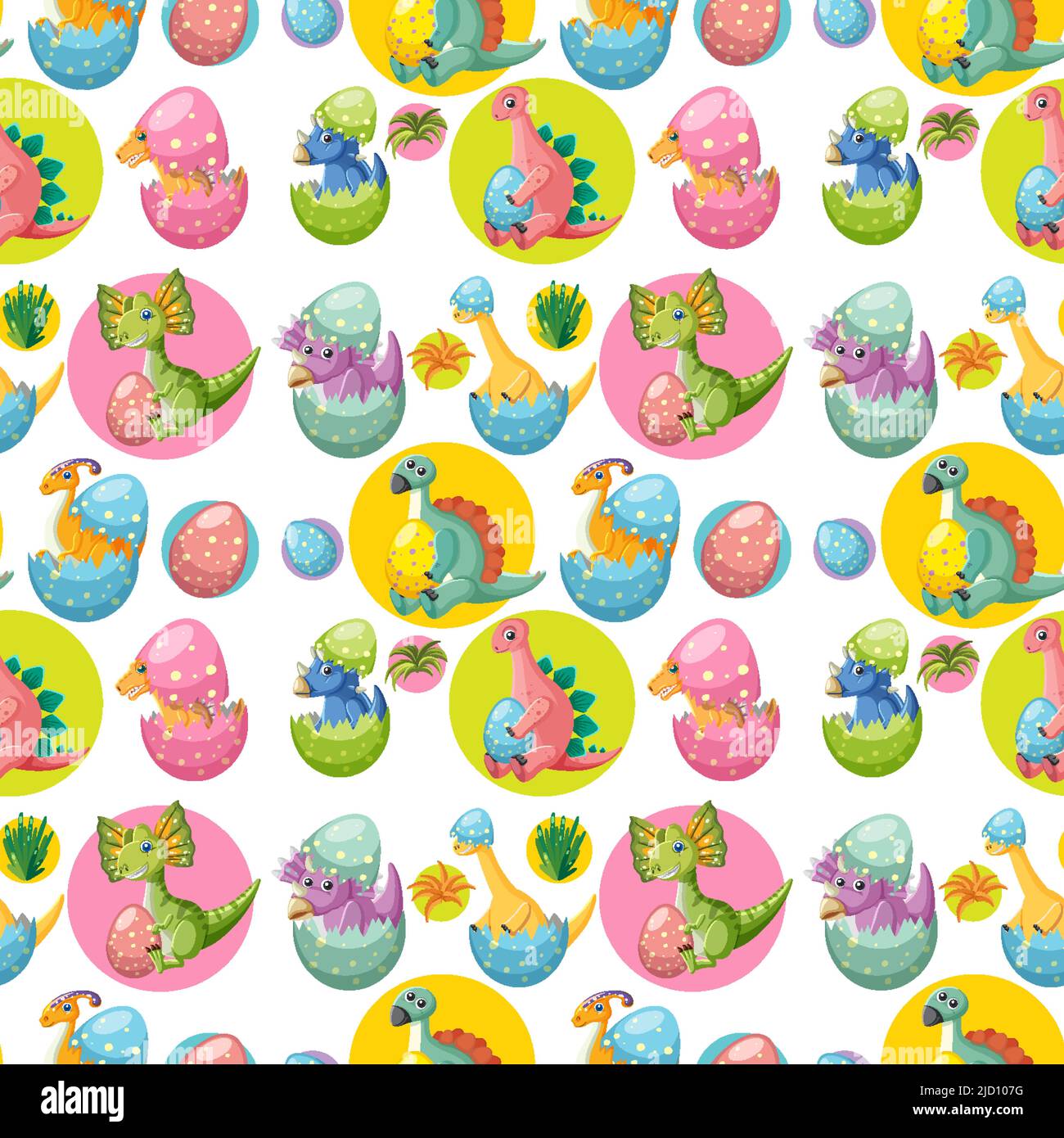 Cute dinosaur seamless pattern illustration Stock Vector Image & Art ...