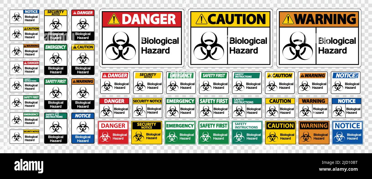 Set Biological Hazard Symbol Sign Isolate On White Background,Vector ...