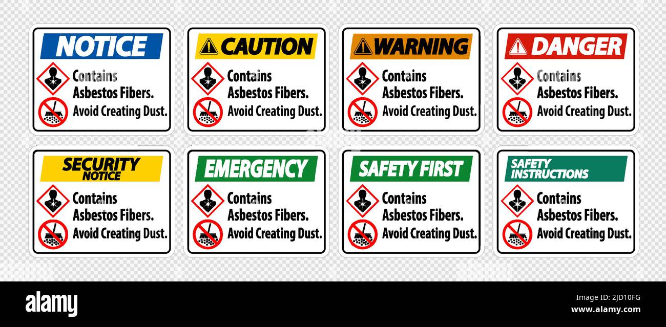 Label Contains Asbestos Fibers,Avoid Creating Dust Stock Vector Image ...