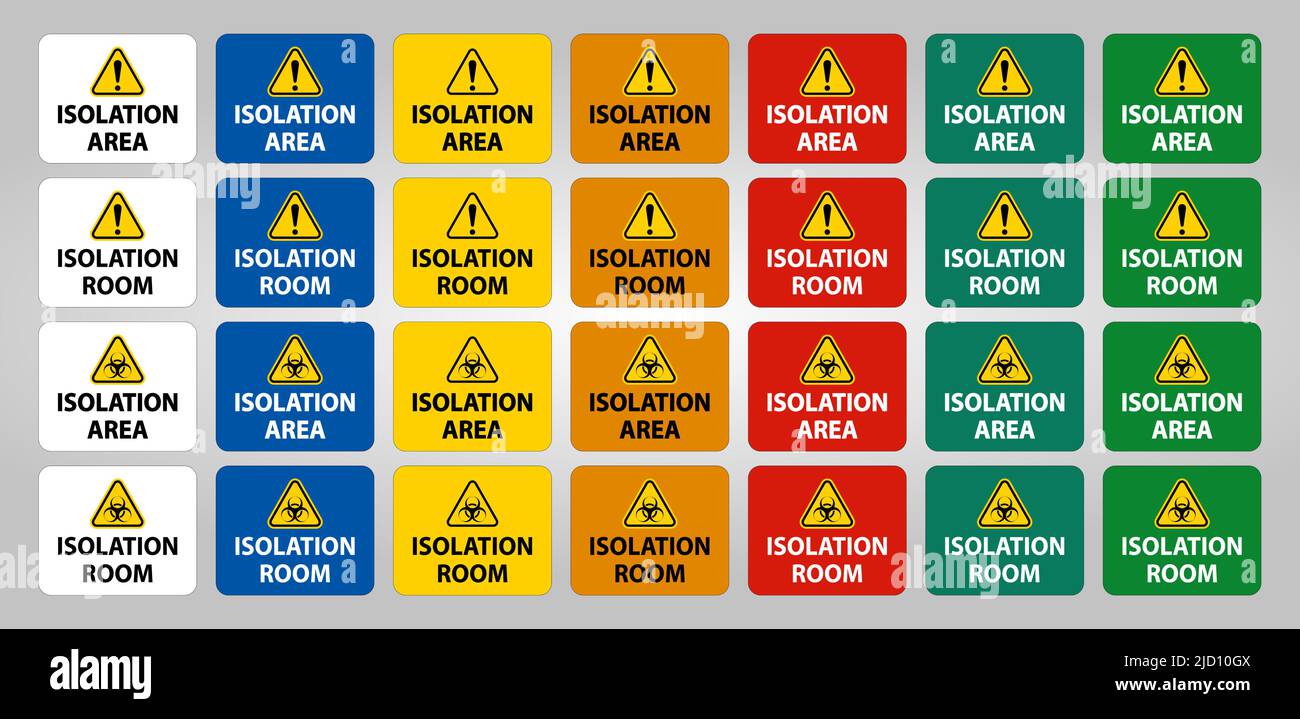 Biohazard Isolation area and room sign On White Background,Vector ...