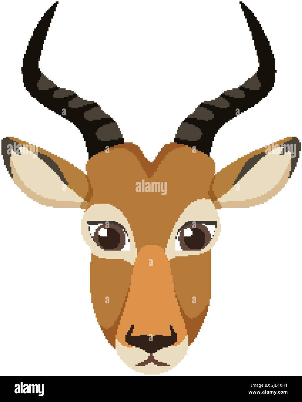 Cute impala head in flat style illustration Stock Vector Image & Art ...