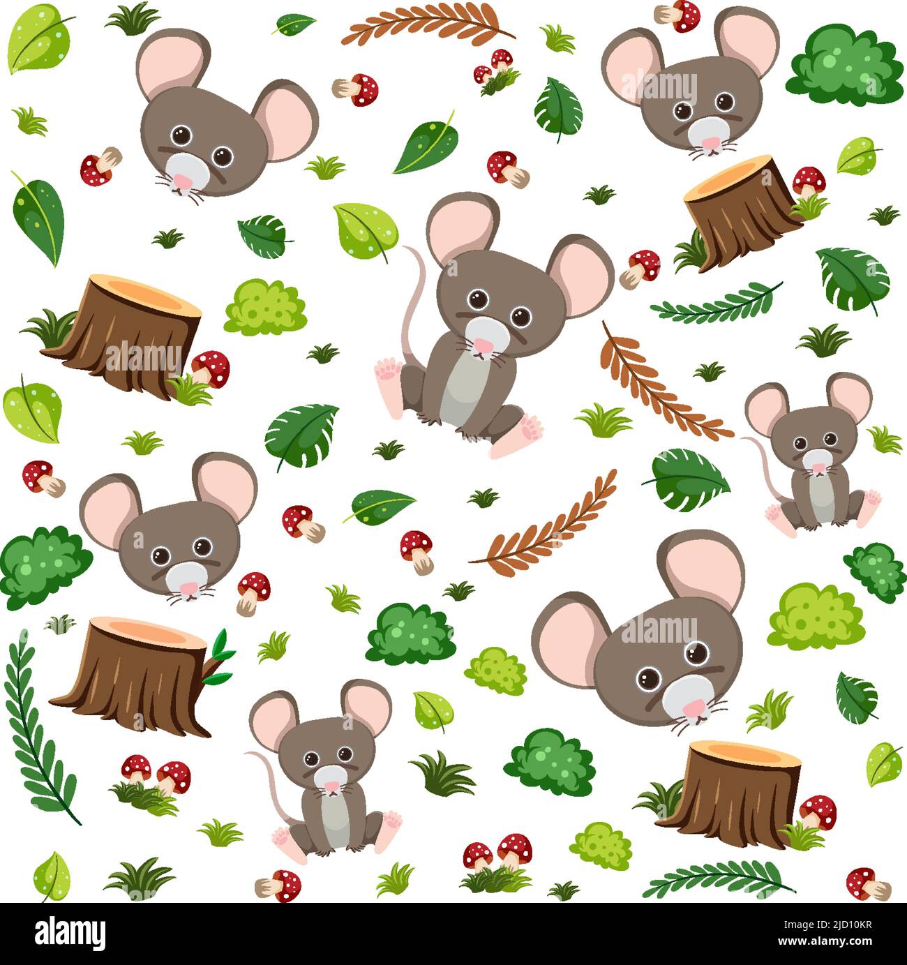 Cute mouse seamless pattern illustration Stock Vector Image & Art - Alamy