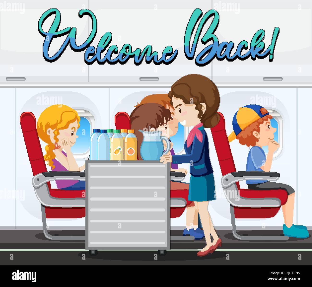 People cartoon characters in the airport illustration Stock Vector ...