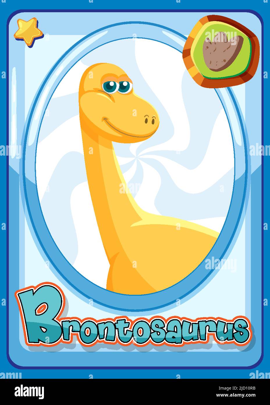 Brontosaurus dinosaur cartoon card illustration Stock Vector Image & Art - Alamy