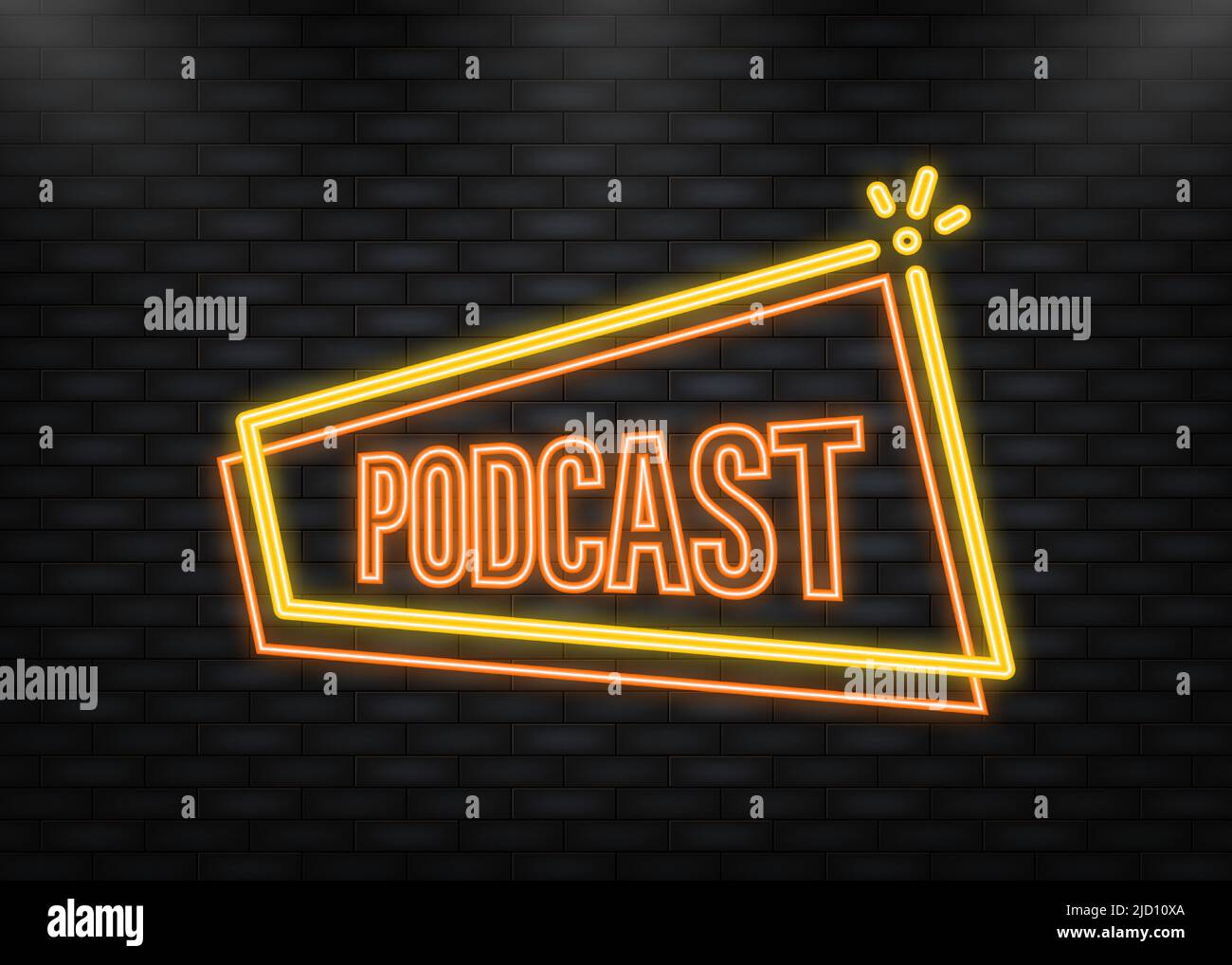 Podcast neon icon badge hi-res stock photography and images - Alamy