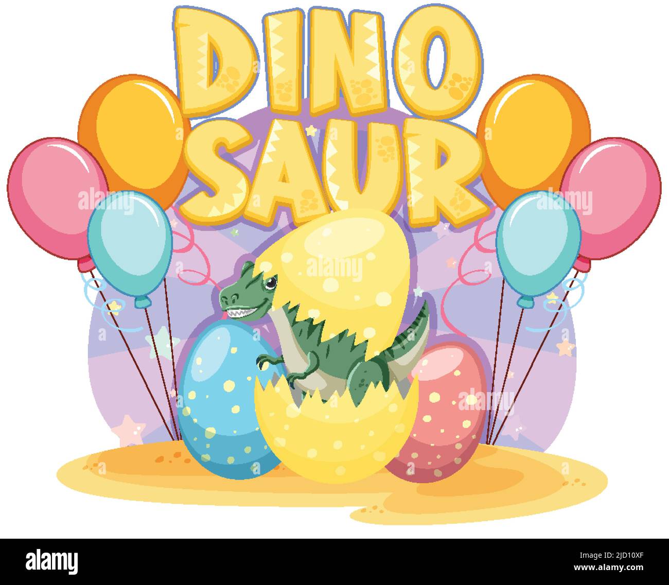 Cute dinosaur themed party illustration Stock Vector Image & Art - Alamy