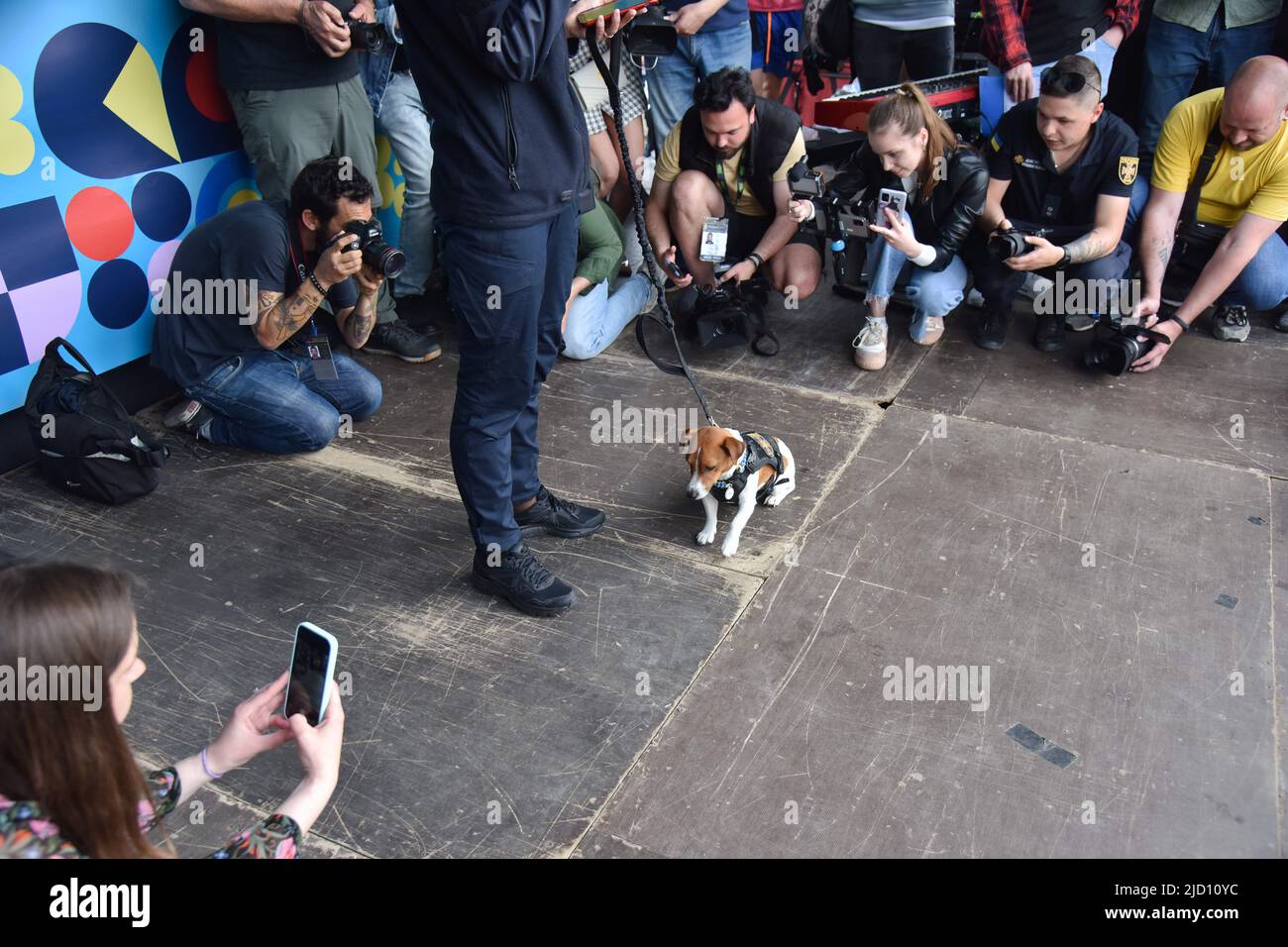Lviv, Ukraine. 01st June, 2022. Journalists photograph the famous ...