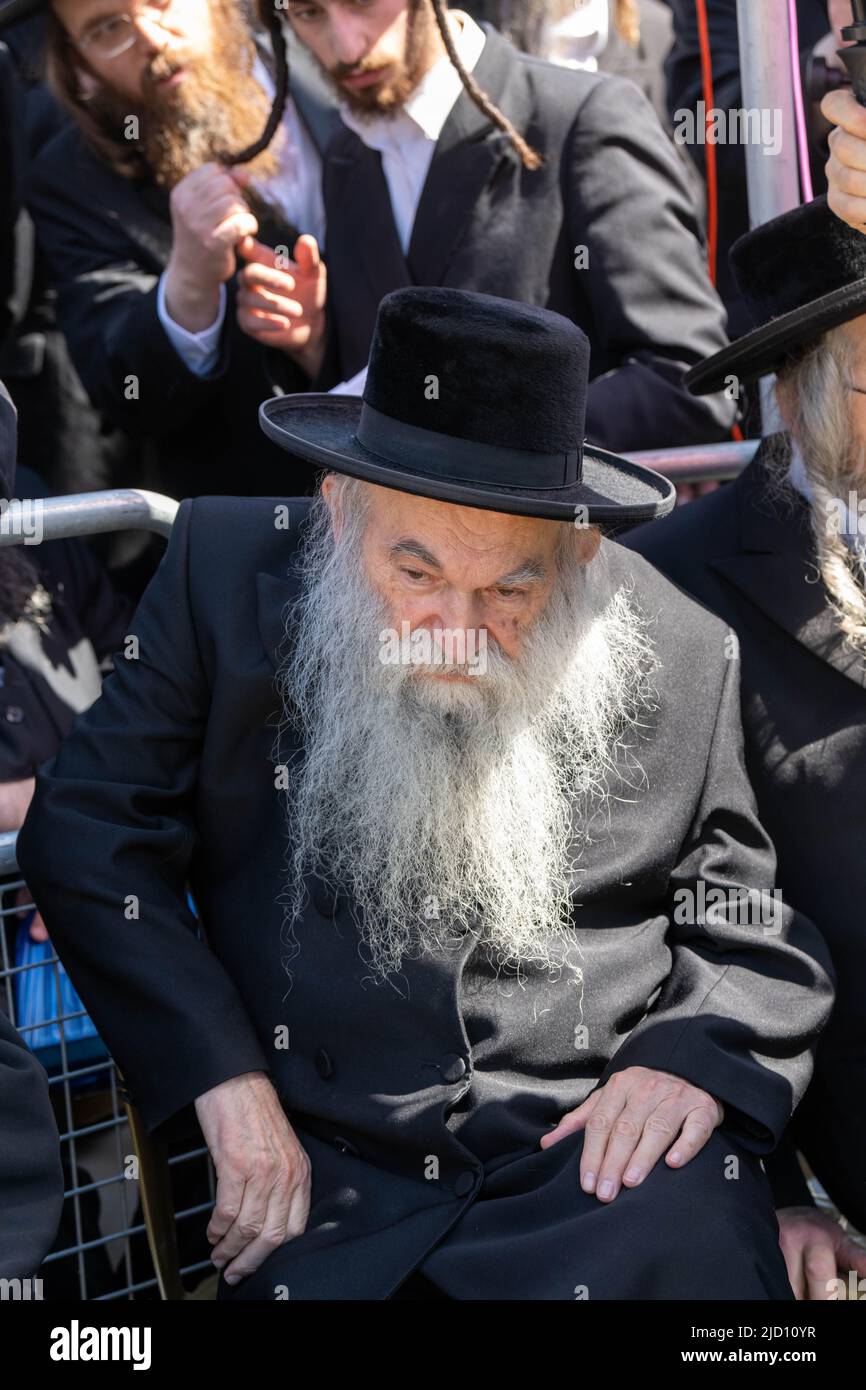 An elderly rabbi takes during the demonstration. Approximately 300 ...