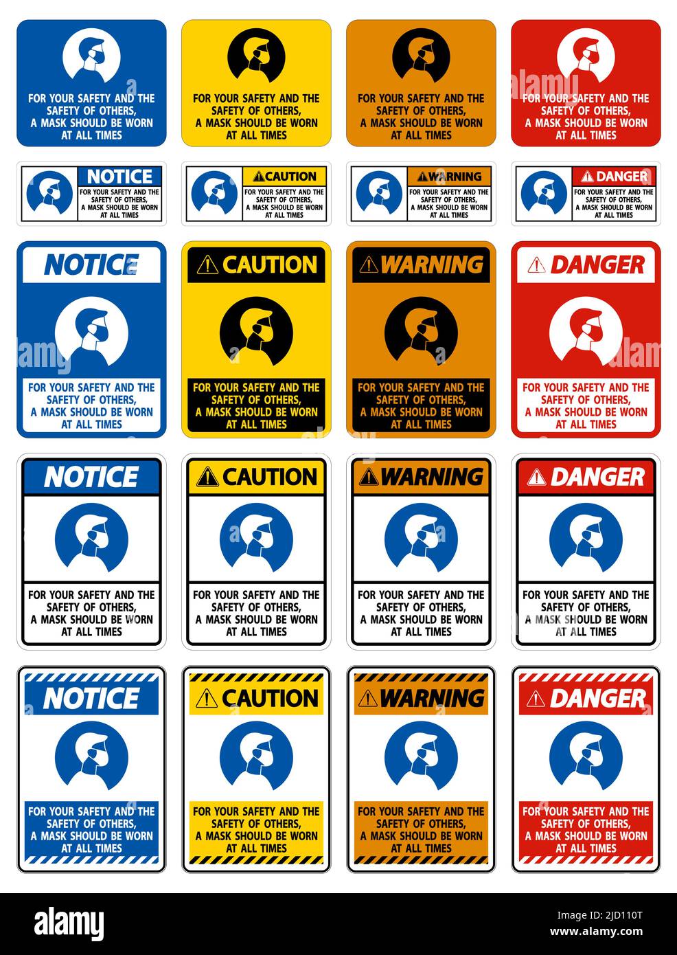 For Your Safety And Others Mask At All Times Sign on white background ...