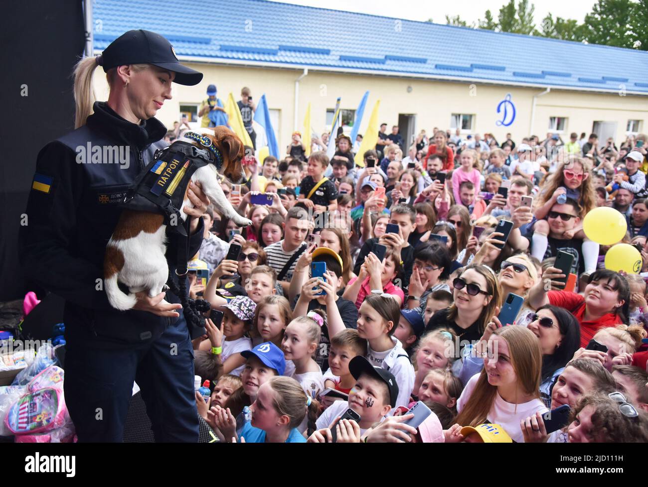 An employee of the State Emergency Service of Ukraine keeps the famous ...