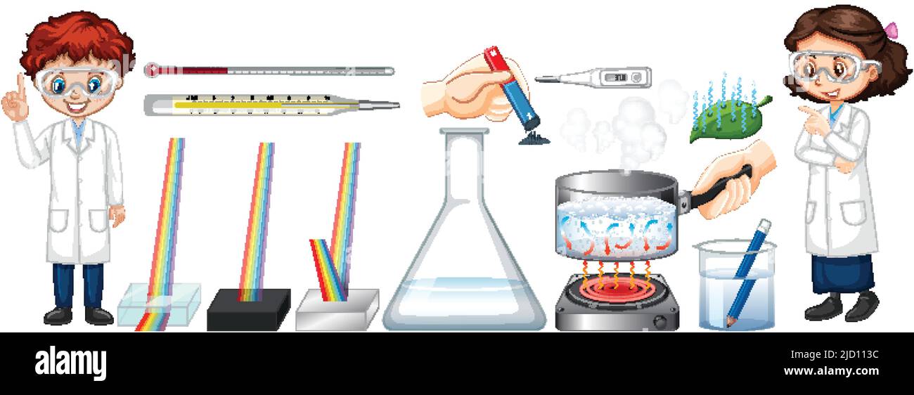 Set of equipment needed for science experiment illustration Stock Vector Image & Art - Alamy