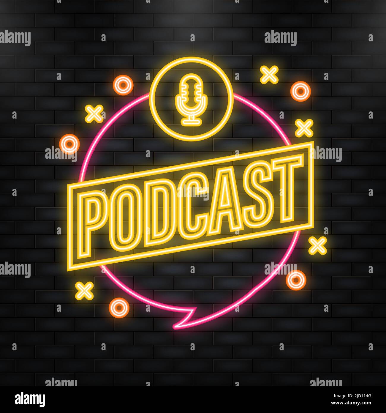 Microphone podcast neon symbol hi-res stock photography and images - Alamy