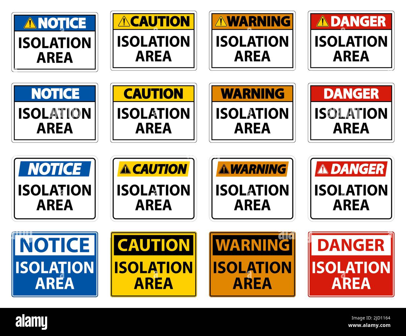 Set Isolation Area Sign Isolate On White Background,Vector Illustration ...