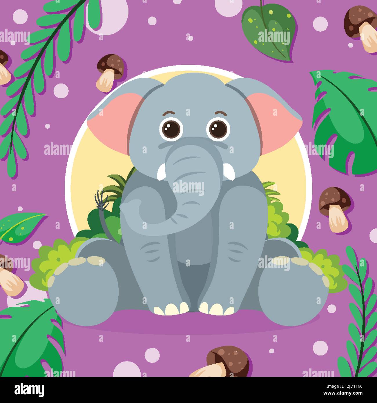 Cute elephant in flat cartoon style illustration Stock Vector Image ...