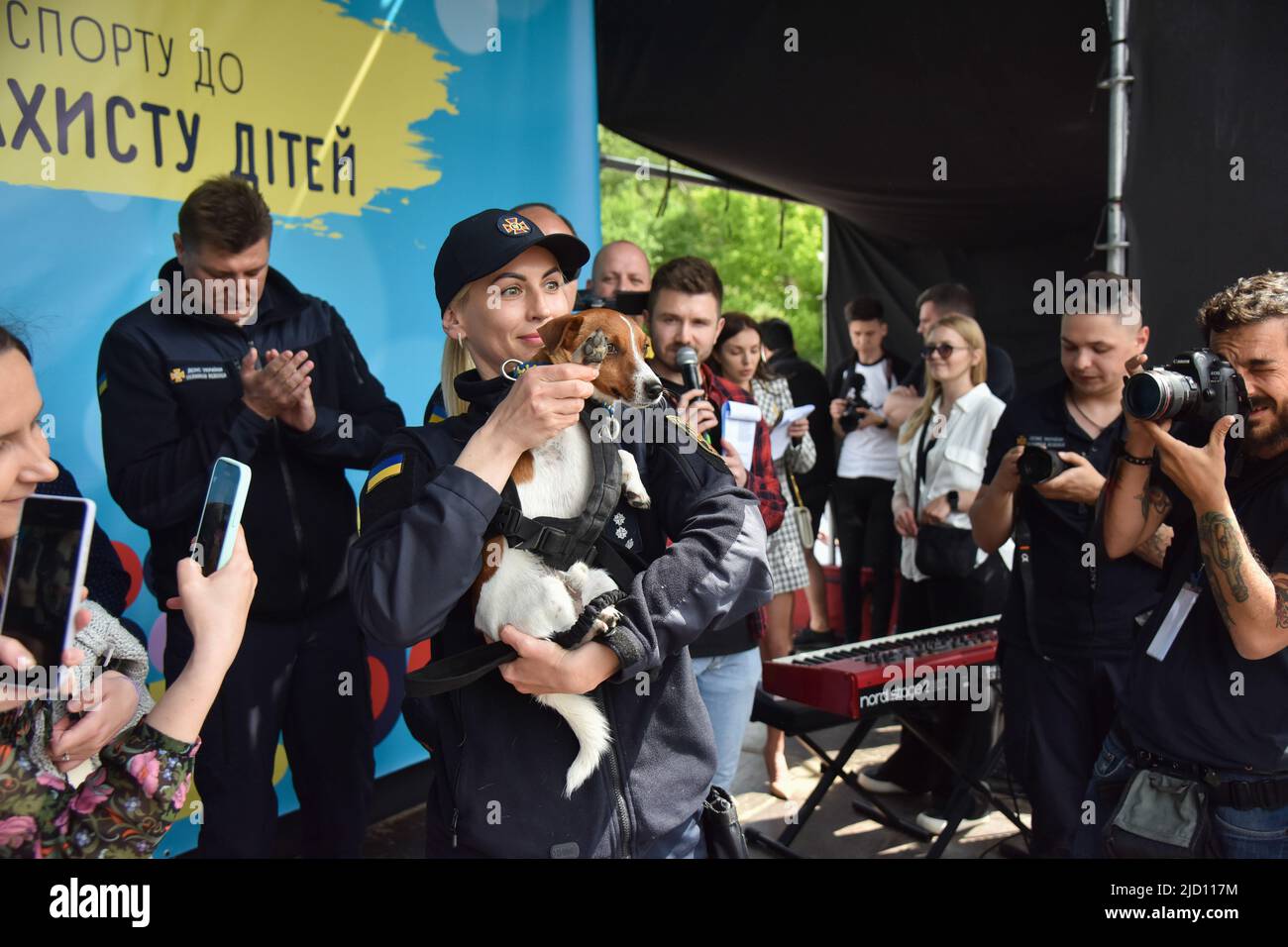 Lviv, Ukraine. 1st June, 2022. The famous sapper dog Patron seen during ...