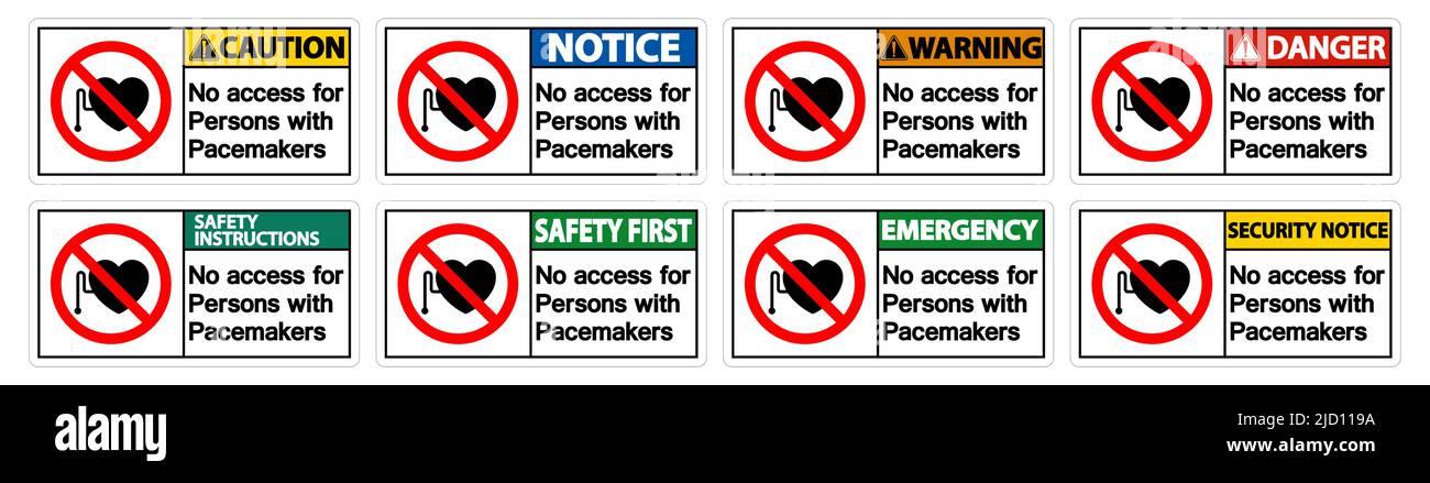 No Access For Persons With Pacemaker Symbol Sign On White Background ...