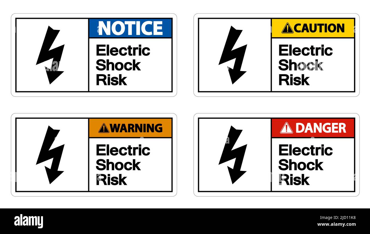 Electric Shock Risk Symbol Sign On White Background Stock Vector Image ...