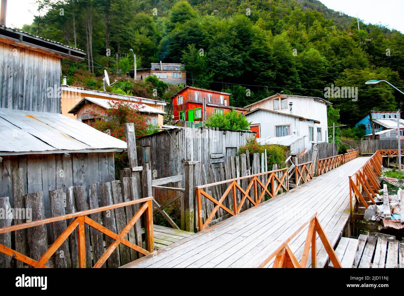 Caleta Tortel Village - Chile Stock Photo - Alamy