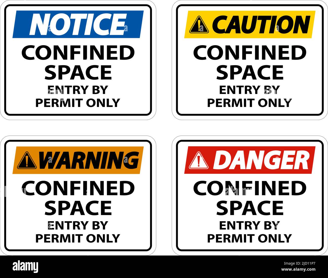 Confined Space Entry By Permit Only Sign Stock Vector Image & Art - Alamy