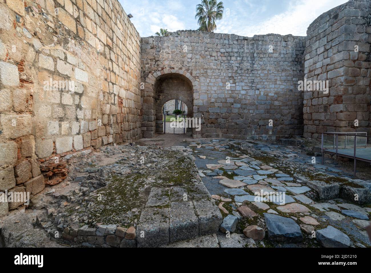 Weathered walls of the Alcazaba of Merida, Merida, Spain Stock Photo ...