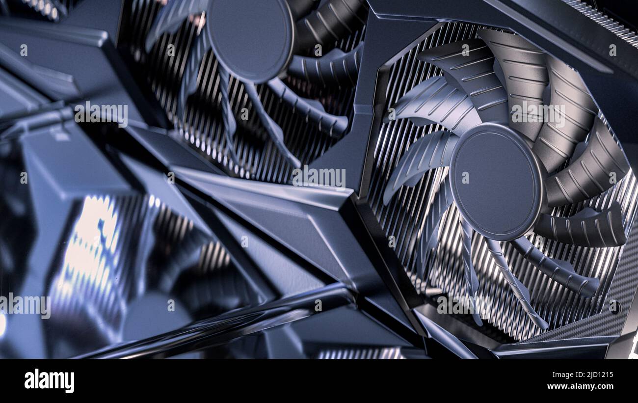 Abstract shiny reflective modern technological 3d render of graphics or ...