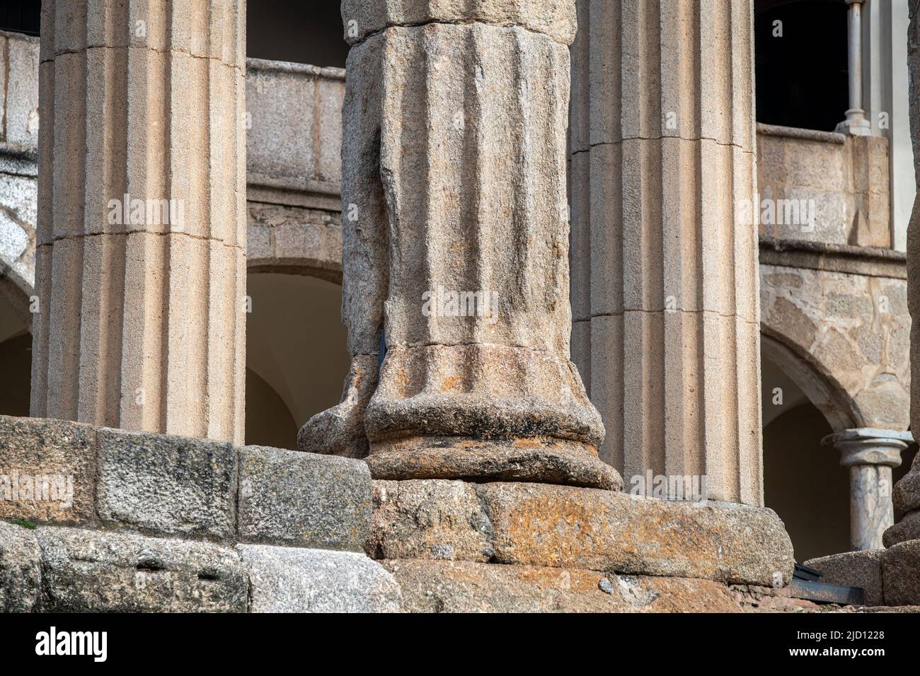 Weathered column of the Temple of Diana, Merida, Spain Stock Photo - Alamy