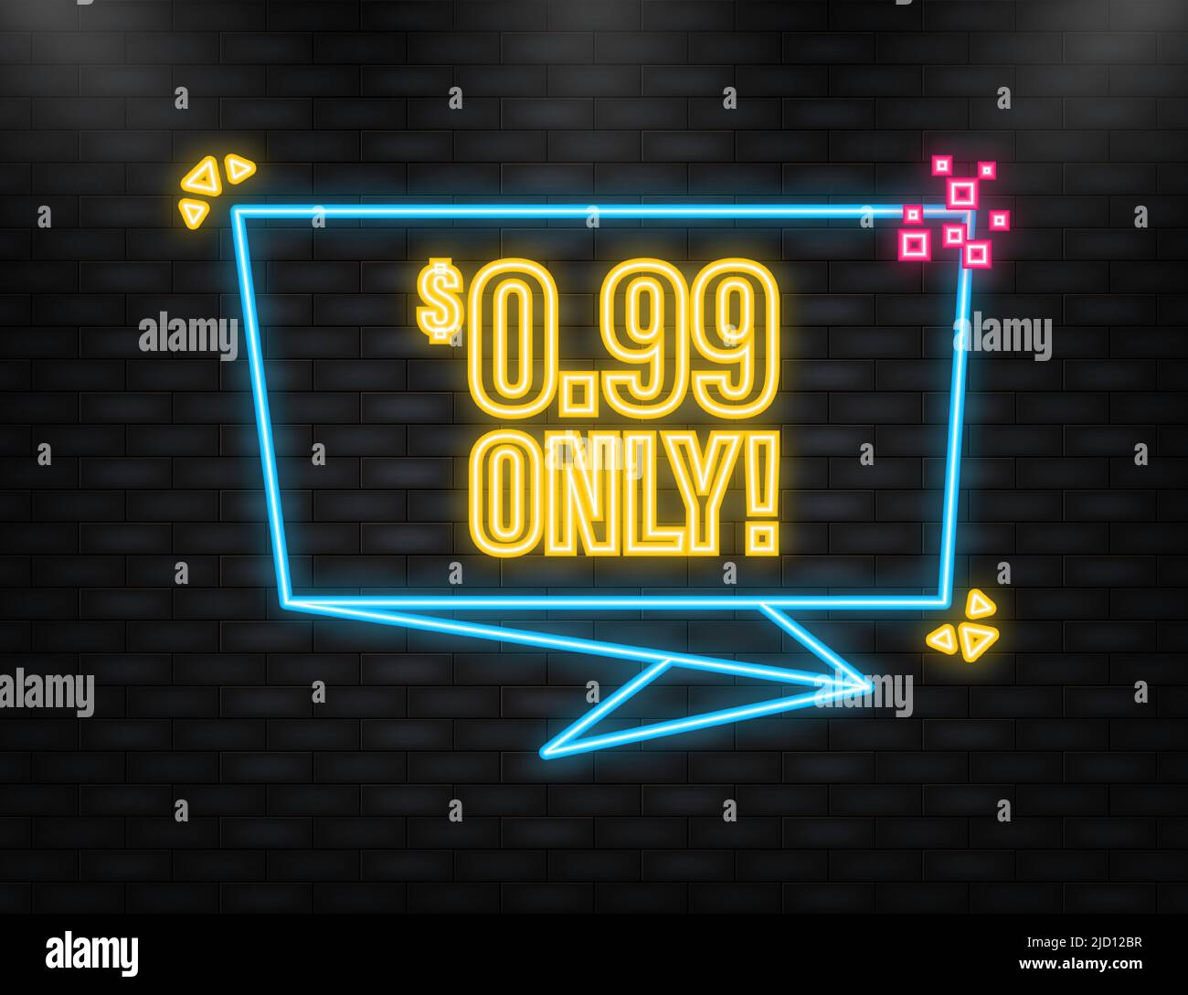 Neon Icon. Sale 0.99 Dollars Only Offer Badge Sticker Design in Flat ...