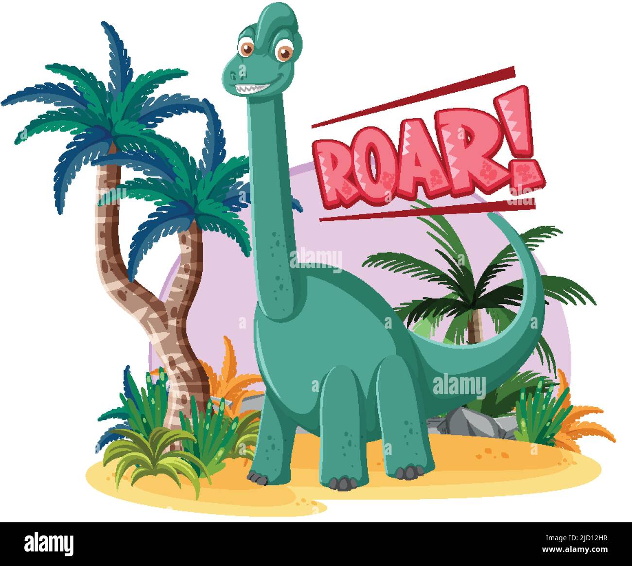 Brontosaurus dinosaur cartoon character illustration Stock Vector Image & Art - Alamy
