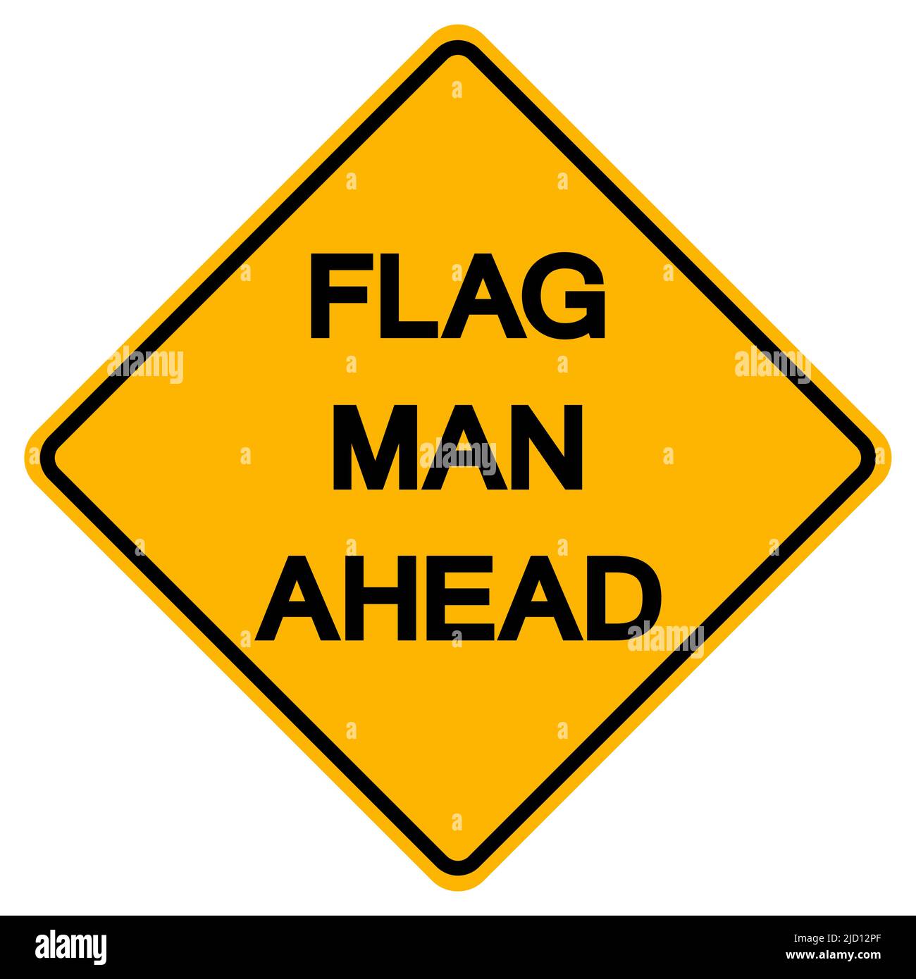 Flag Men Ahead Traffic Road Symbol Sign Isolate on White Background ...