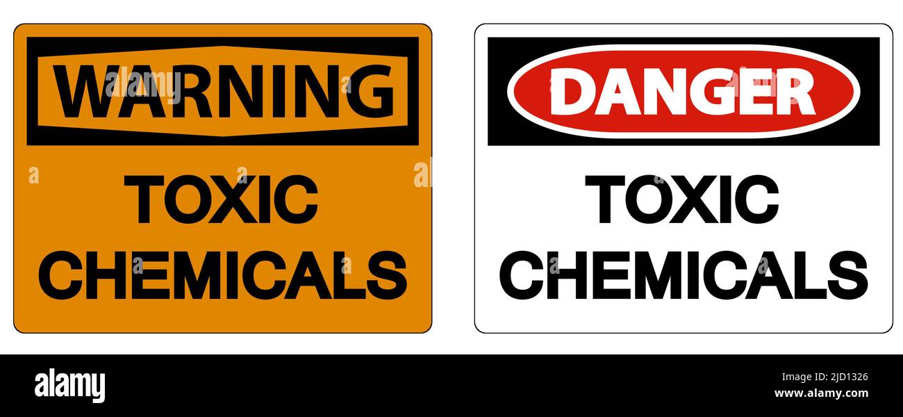 Danger Toxic Chemicals Symbol Sign On White Background Stock Vector ...