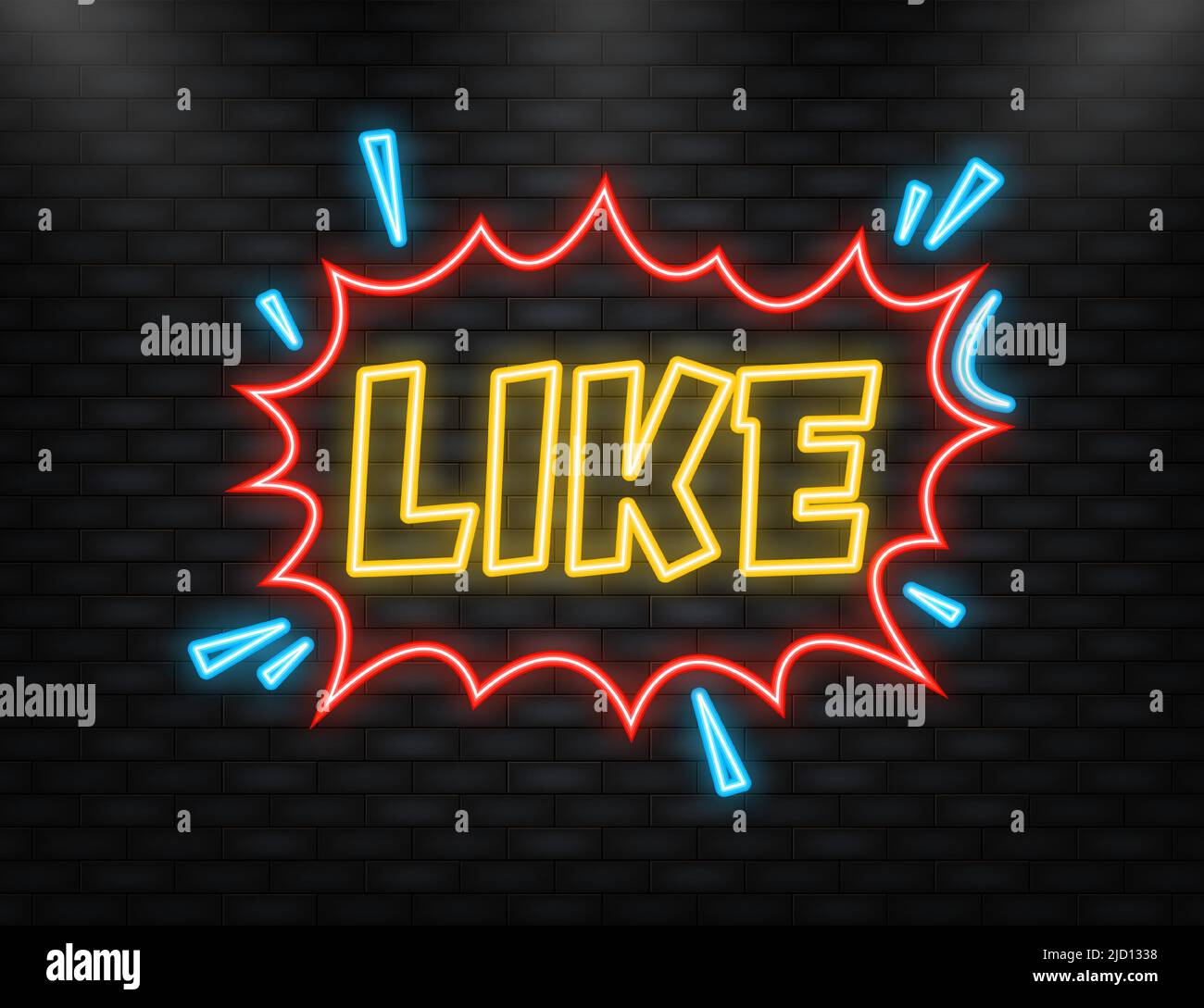 Neon Icon. Like in vintage style. Cartoon style vector. Pop art. Vector ...
