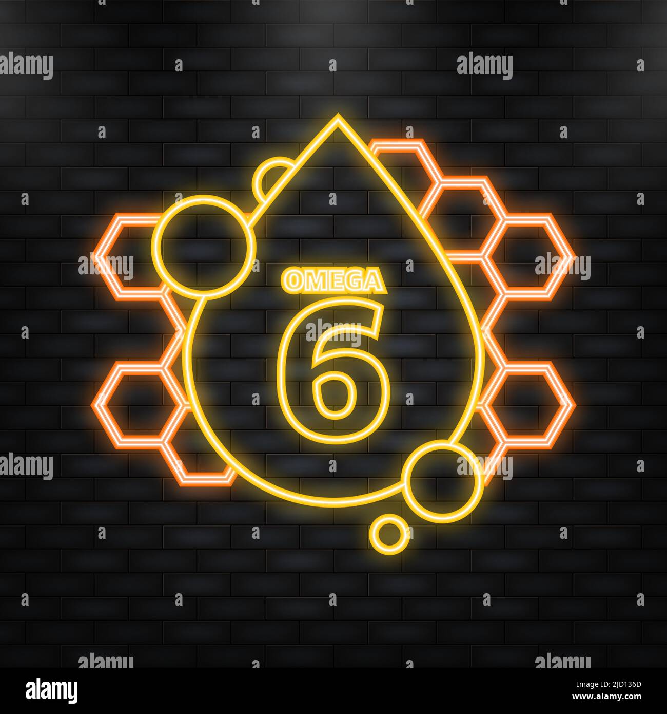 Neon Icon. Shiny fish oil nutrition, omega 6, for good health isolated ...