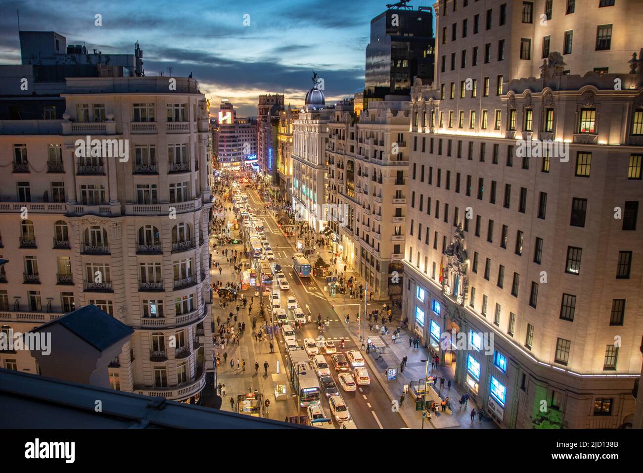 A busy street, Madrid, Spain Stock Photo - Alamy