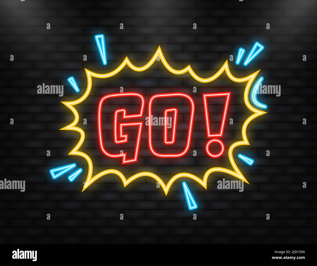 Neon Icon. Go in vintage style. Cartoon style vector. Pop art. Vector ...