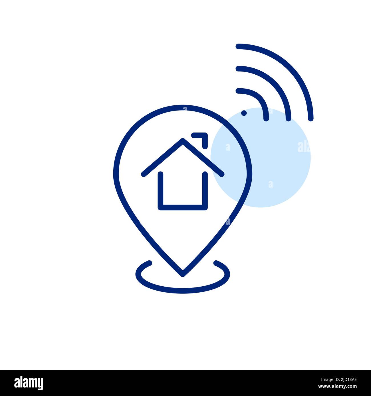 Home address location sharing. Pixel perfect, editable stroke line art icon Stock Vector Image ...