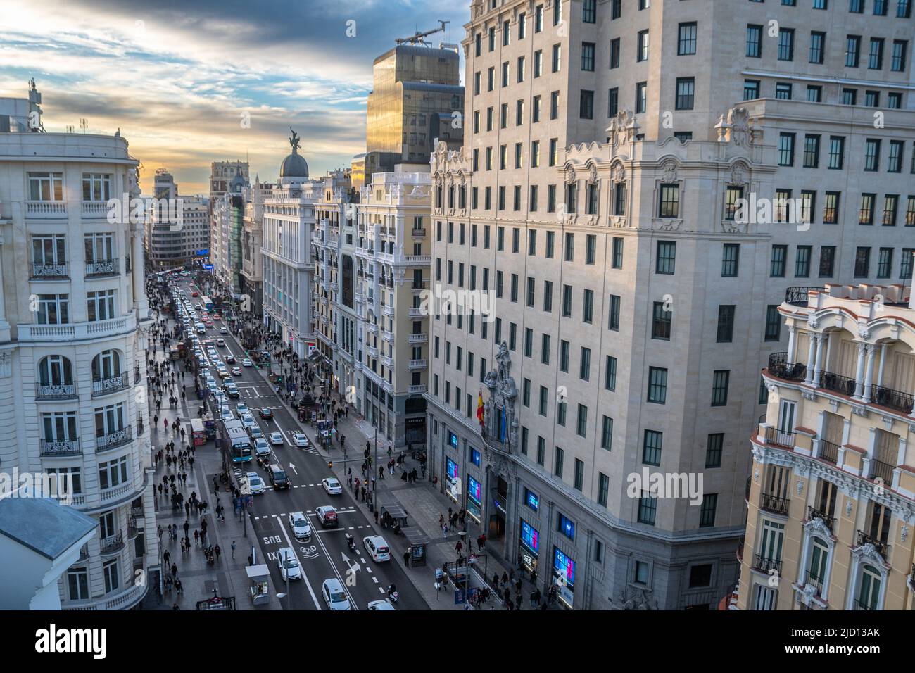A busy street, Madrid, Spain Stock Photo - Alamy
