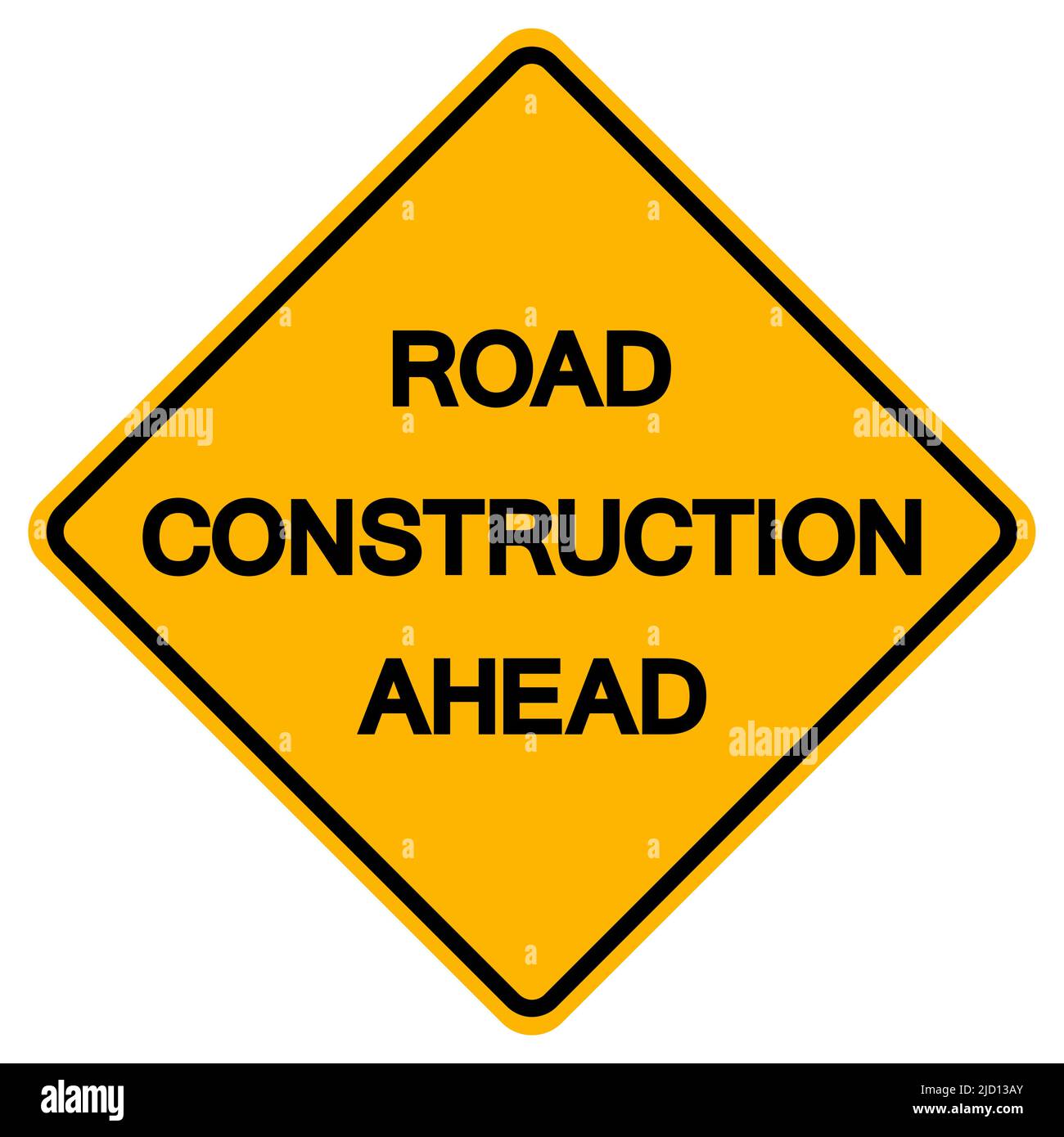 Road Construction Ahead Traffic Road Symbol Sign Isolate on White ...