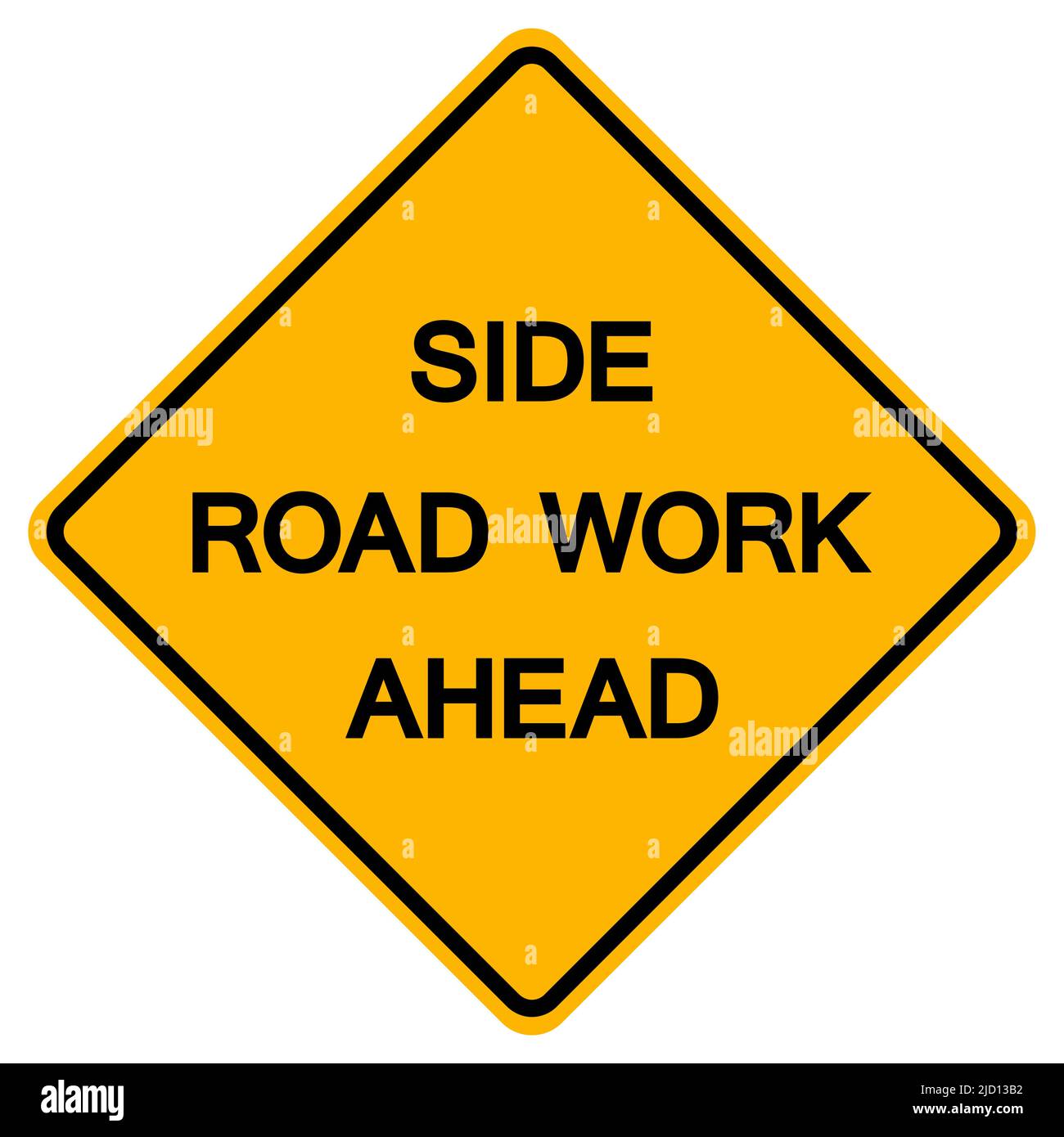 Side Road Work Ahead Traffic Road Symbol Sign Isolate on White ...