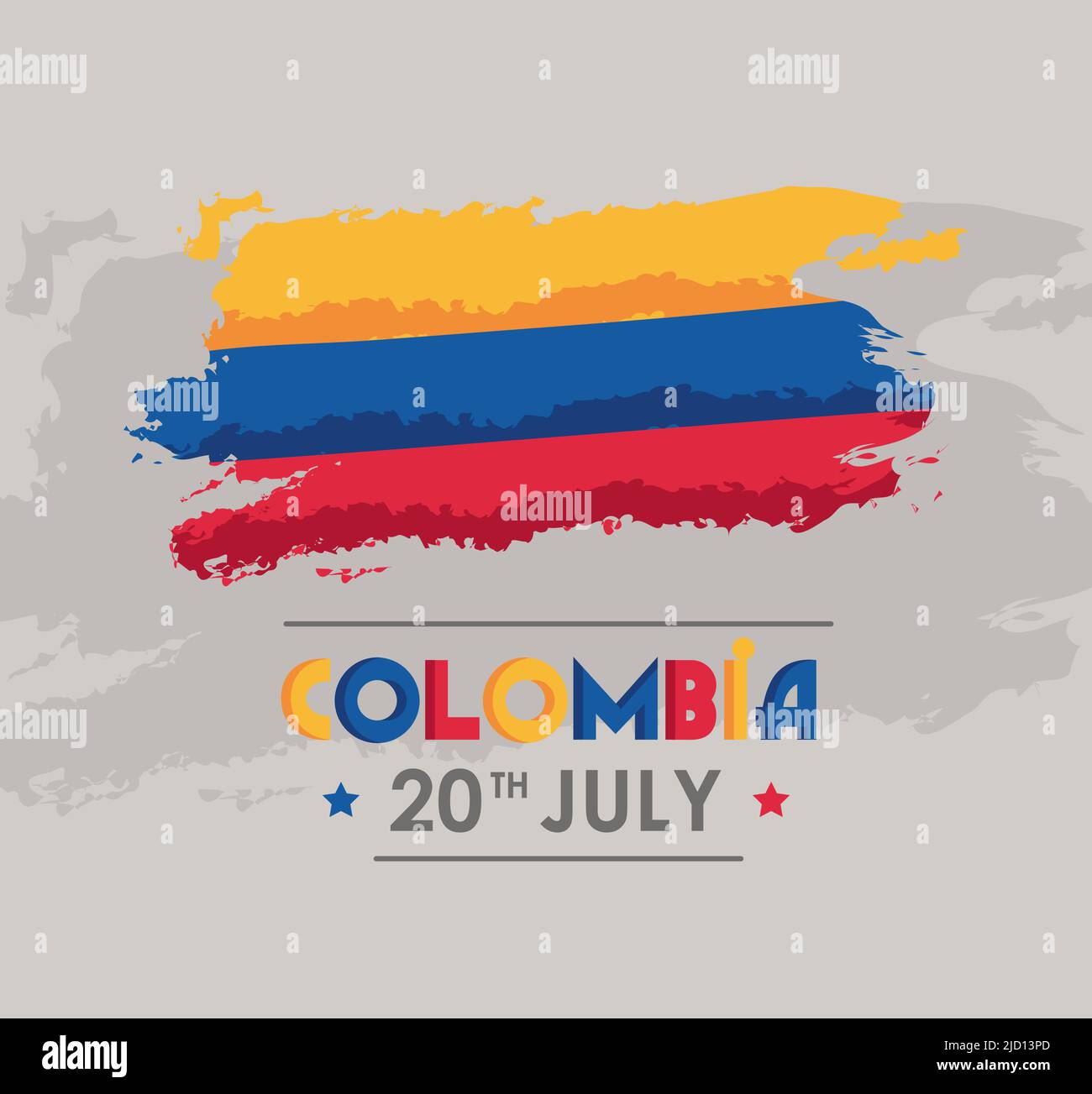 colombia independence day lettering poster with flag Stock Vector Image ...