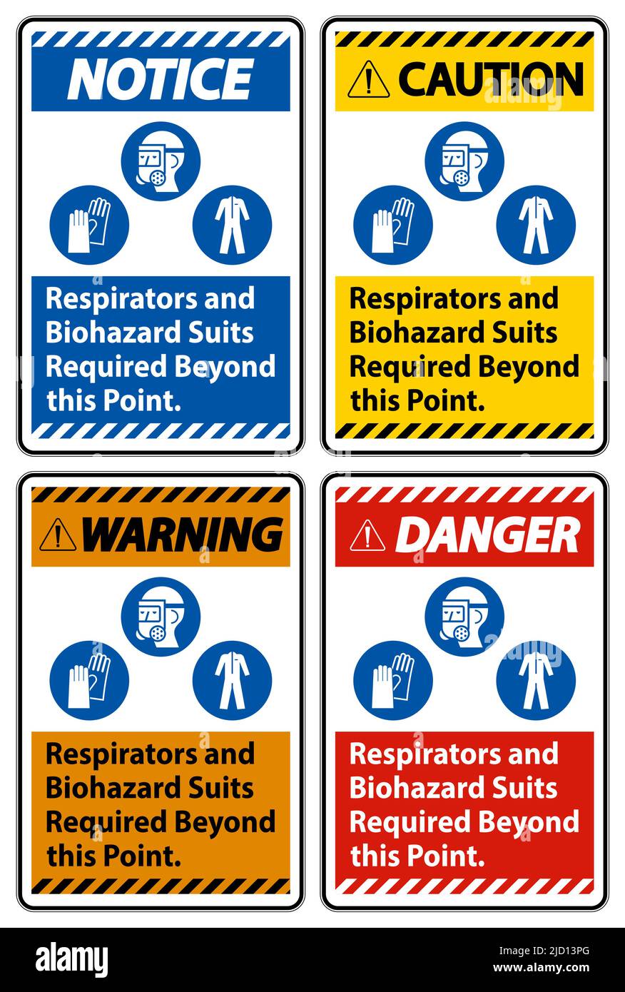 Warning PPE Sign Respirators And Biohazard Suits Required Beyond This ...
