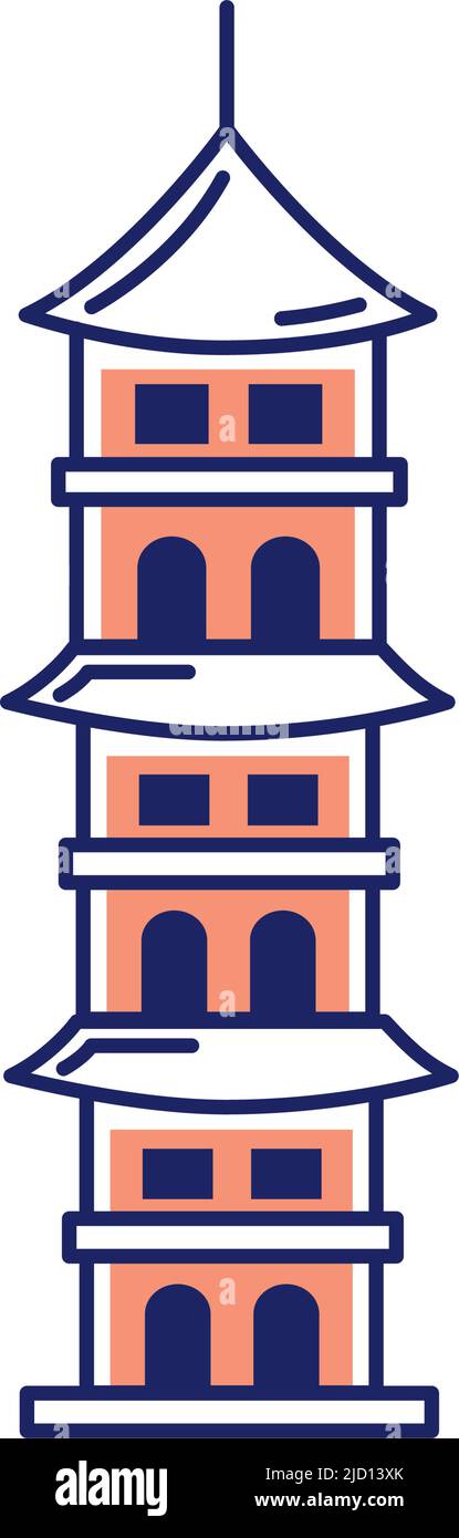 chinese temple tower landmark icon Stock Vector Image & Art - Alamy